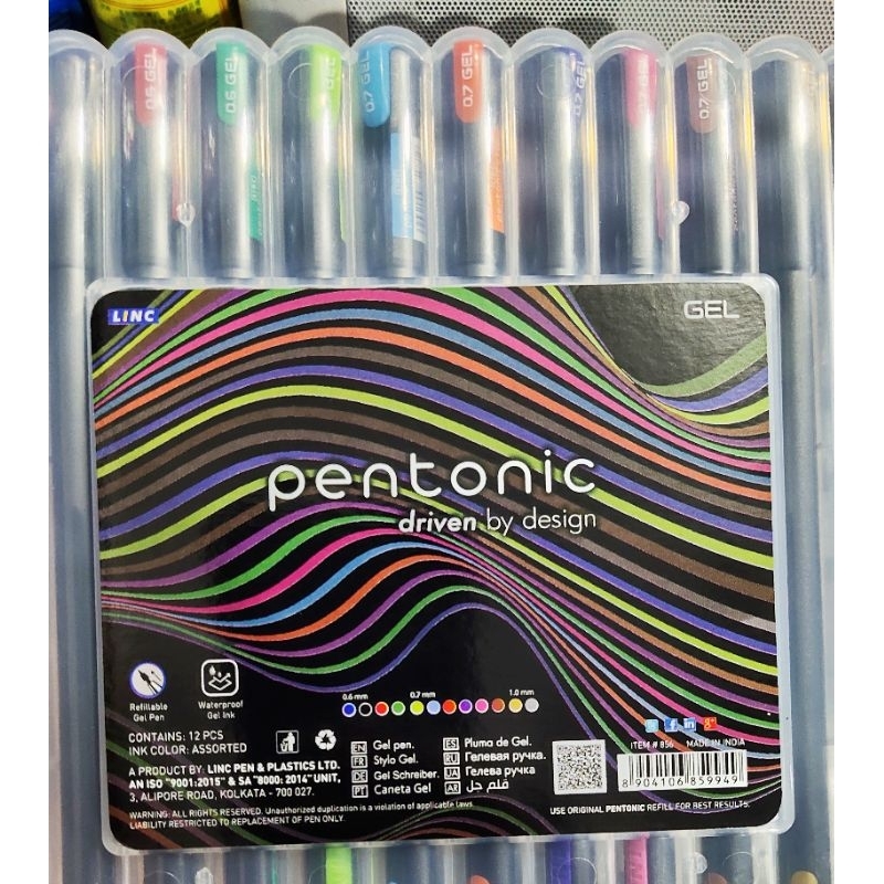 Jual Pen / pulpen Gel Pentonic set 12 warna | Shopee Indonesia