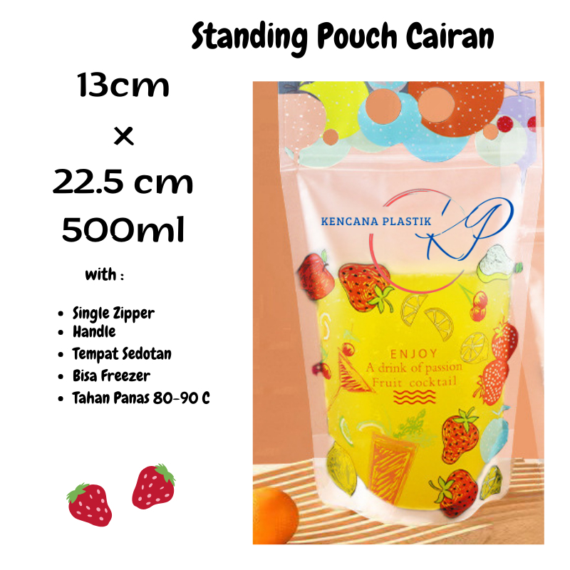 Jual Standing Pouch Minuman Kekinian 400ml 500ml l Plastik Ziplock Klip ...