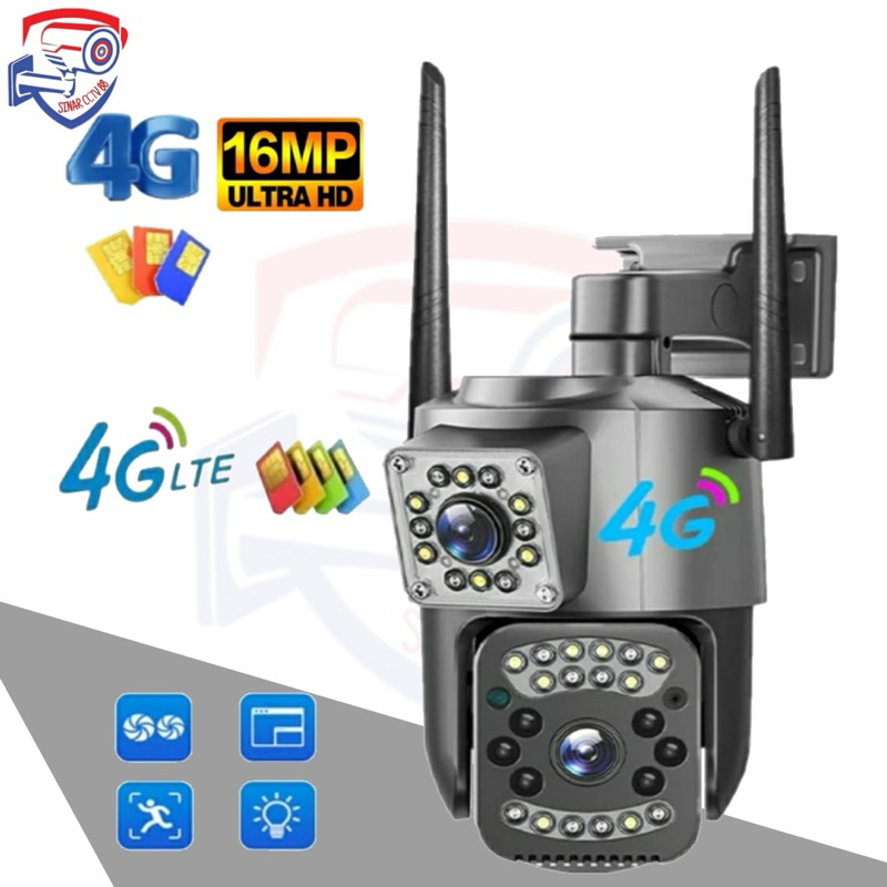 Jual {NEW}CCTV Dual Camera-Pakai Kartu SIM Card 4G PTZ Outdoor ...