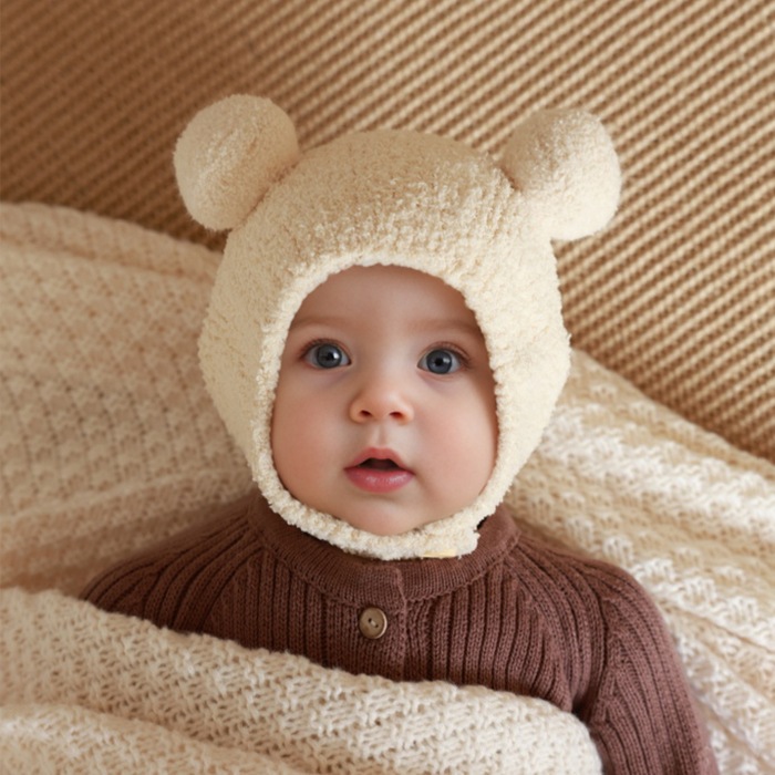 Jual TOPI BONNET BULU BAYI KUPLUK ANAK BAYI BAHAN KATUN BULU LEMBUT ...