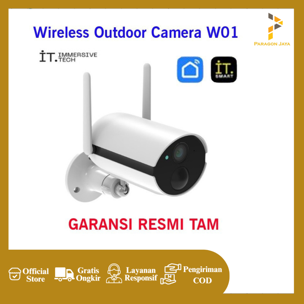 Jual IT W01 Smart Camera Outdoor CCTV Wifi Wireless FHD 1080P IP65 IP ...