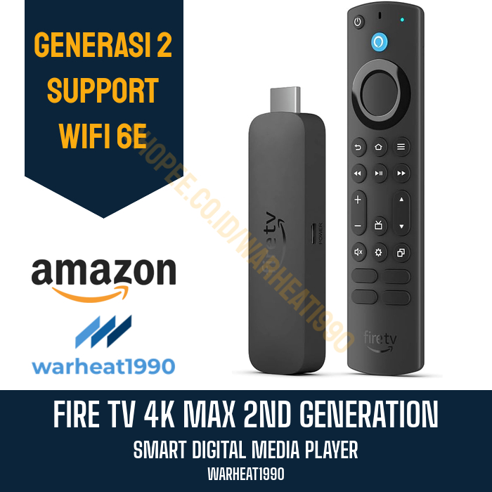 Jual Amazon Fire TV Stick 4K MAX 2nd Generation WIFI 6E with Alexa ...