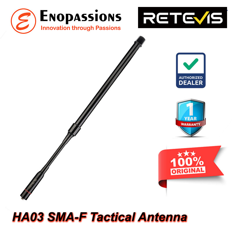 Jual Retevis HA03 SMA-F VHF/UHF Tactical Antenna 20 Watt Untuk Radio HT ...