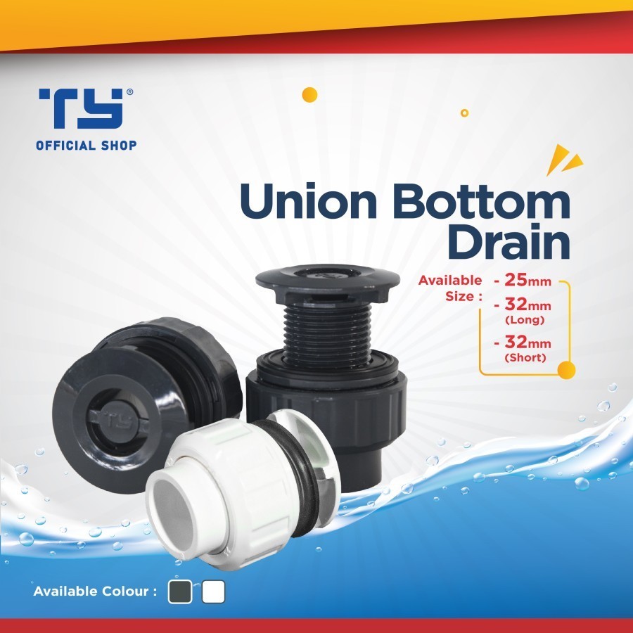 Jual TY Drainage Union / Bottom Drain Pipa Pipe U - PVC by 3 Pawns | Shopee Indonesia