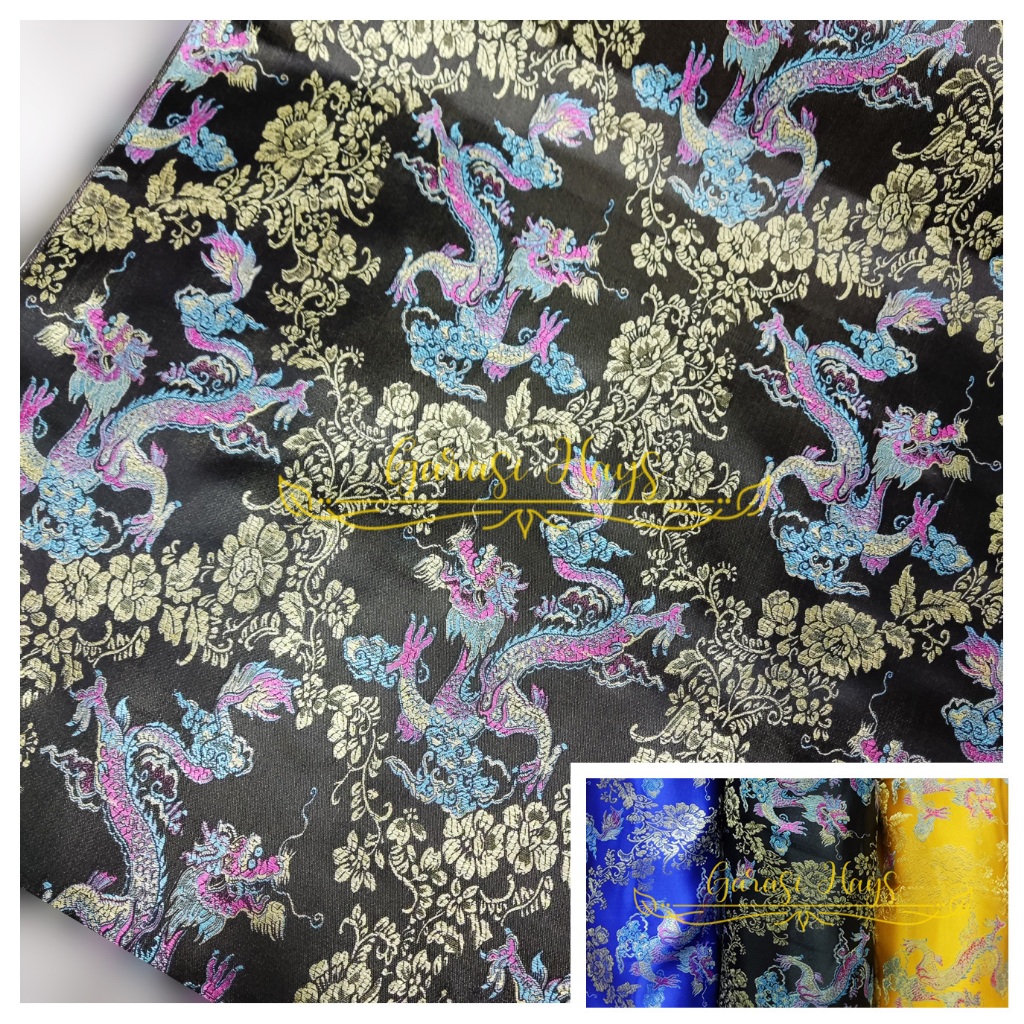 Jual Kain Cheongsam Cheong Sam Jibao China Gold Kuning - NEW Naga Liong ...
