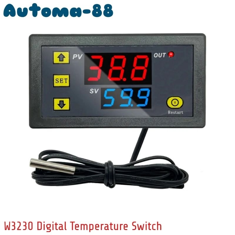 Jual W3230 Digital Temperature Switch Thermostat AC 110V-220V DC 12V 24V W-3230 | Shopee Indonesia