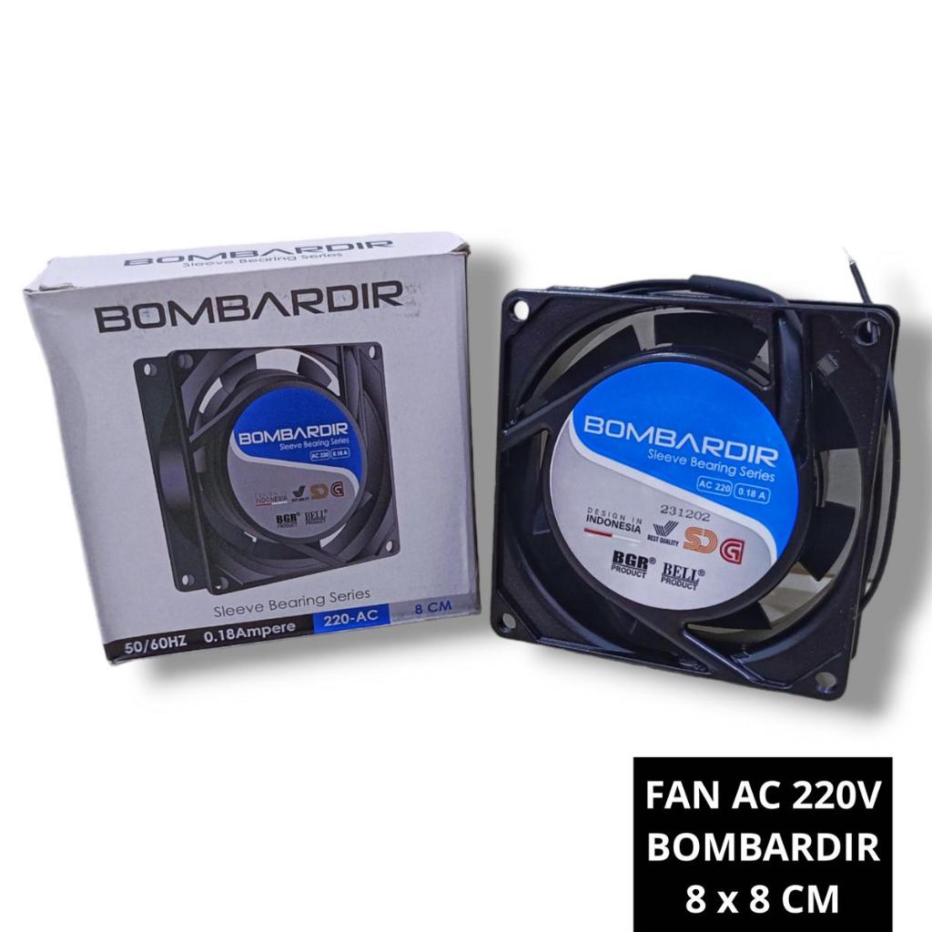 Jual Fan Kipas AC 220V 8CM 8 CM Bombardir Bahan Besi Segi Empat ...