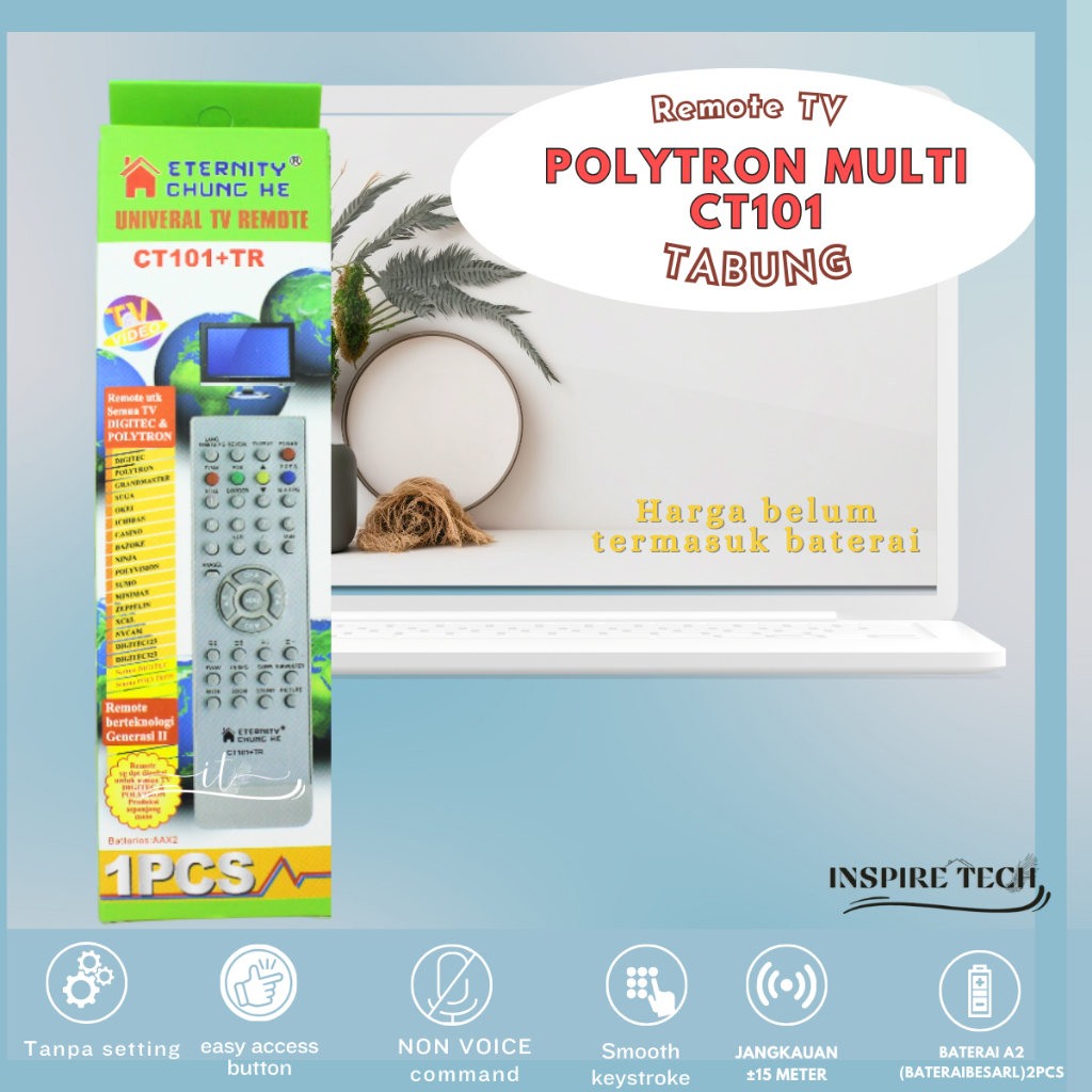 Jual Remote Tv Polytron CT-101 Multi Tv Tabung Tanpa Setting | Shopee Indonesia