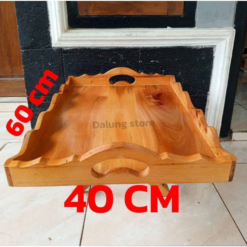 Jual baki kayu nampan kayu besar unik woden tray kotak 60x40x5 jumbo ...