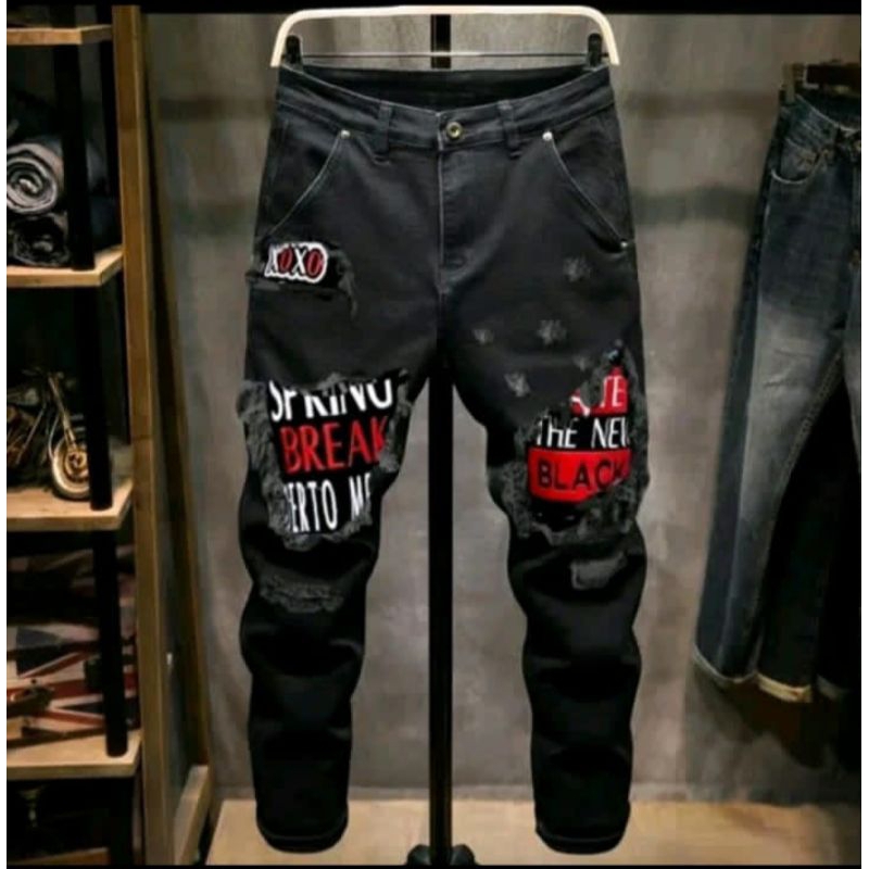 Jual Ripped Jeans Hitam Shopee Indonesia