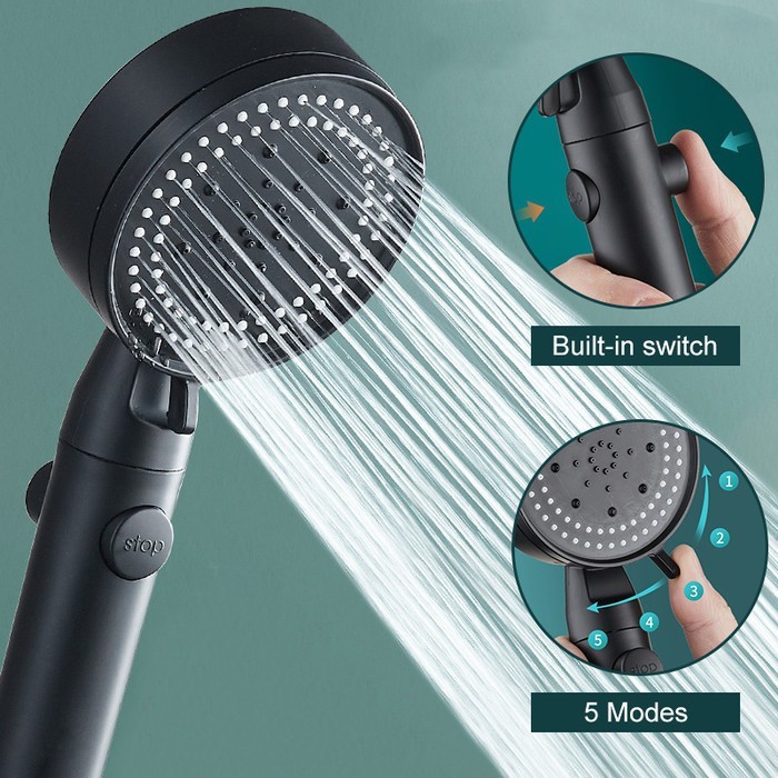 Jual Kepala Shower 5 Mode Adjustable Tekanan Tinggi Kamar Mandi Shower Head | Shopee Indonesia