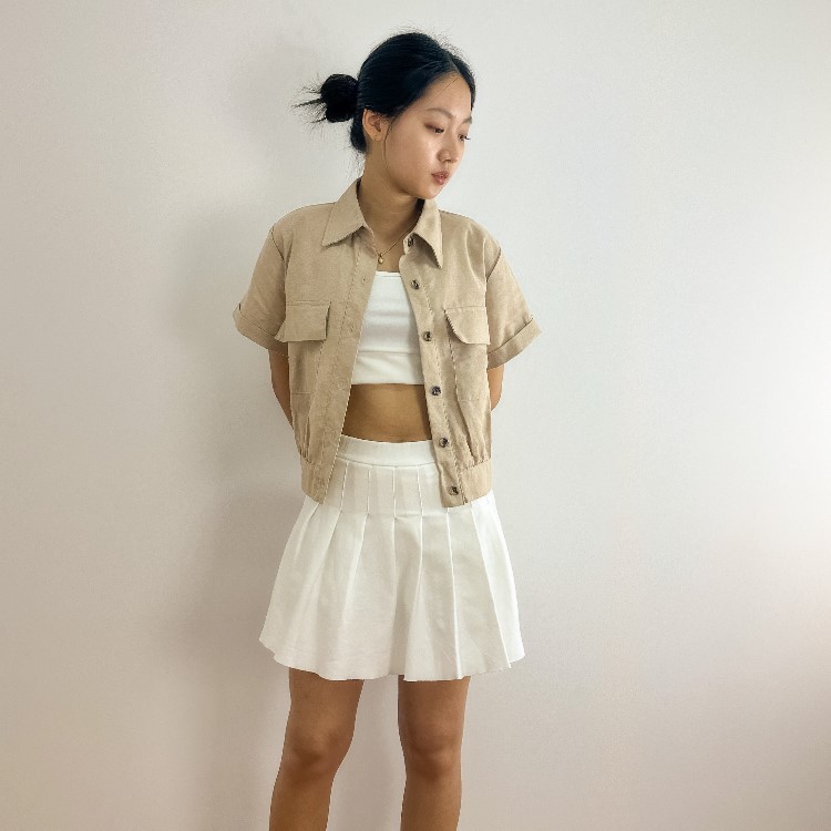 Jual VALORE JENNY CROP TOP - Atasan Crop Top Kancing Hidup Kantong ...