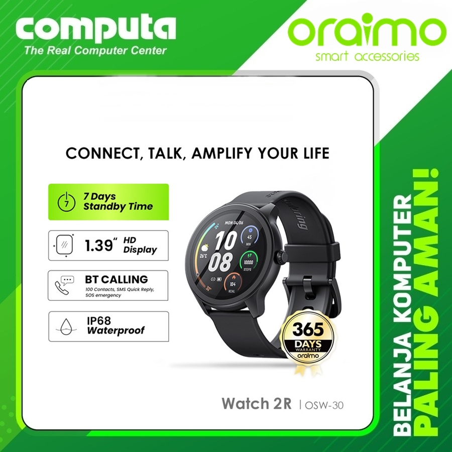 Jual Oraimo Smart Watch 2R 1.39" Screen Colorful Bluetooth IP68 OSW-30 ...