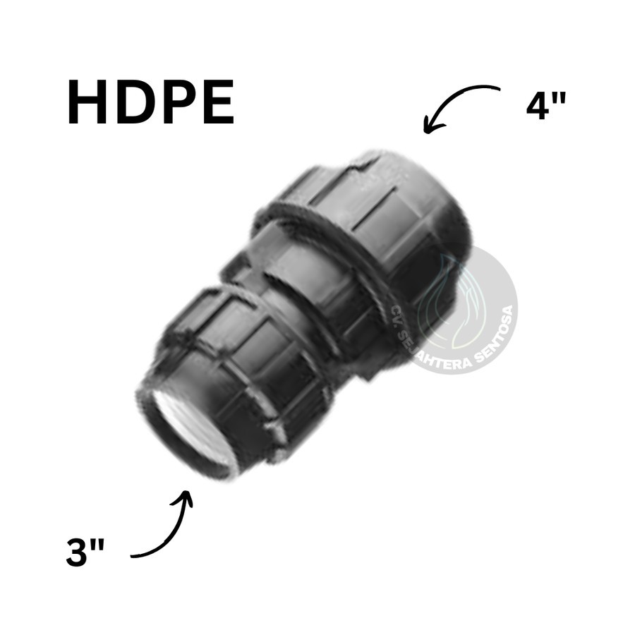 Jual Reducer HDPE PN16 4 x 3" Verlop Sok HDPE Vlok Sambungan Pipa HDPE | Shopee Indonesia