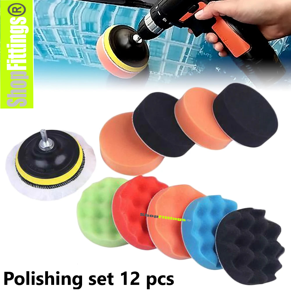 Jual Busa Poles Spone 3 4 5 7 Inch Foam Velcro Polishing Pad Set 12 Pcs ...