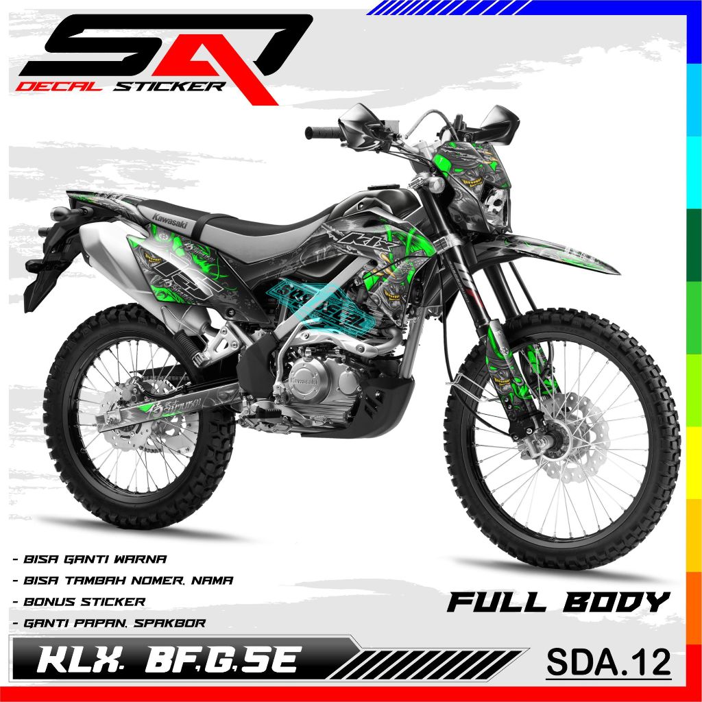 Jual Decal Sticker Custoom Full Body KLX 150 BF, G, SE Decal Stiker ...