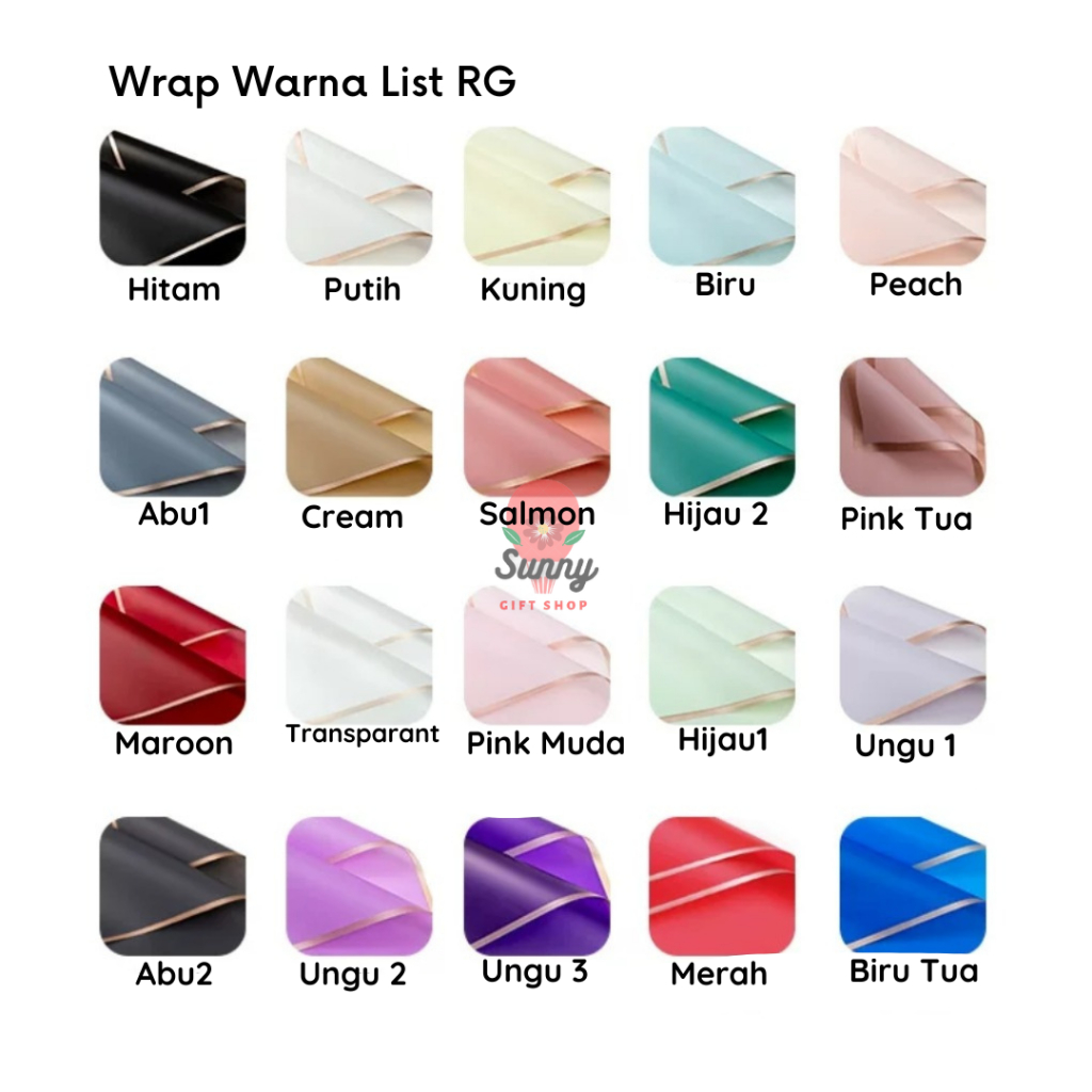 Jual [GROSIR] Single Tone List RoseGold / WRAP WARNA LIST RG / Flower ...