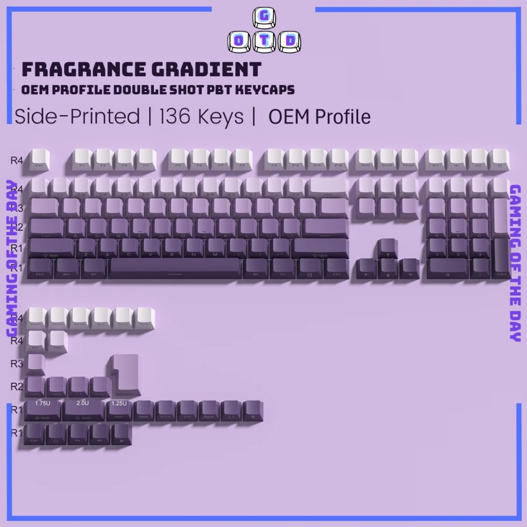 Jual Gradient Keycaps with Side Letter Side Print by GOTD Mechanical ...