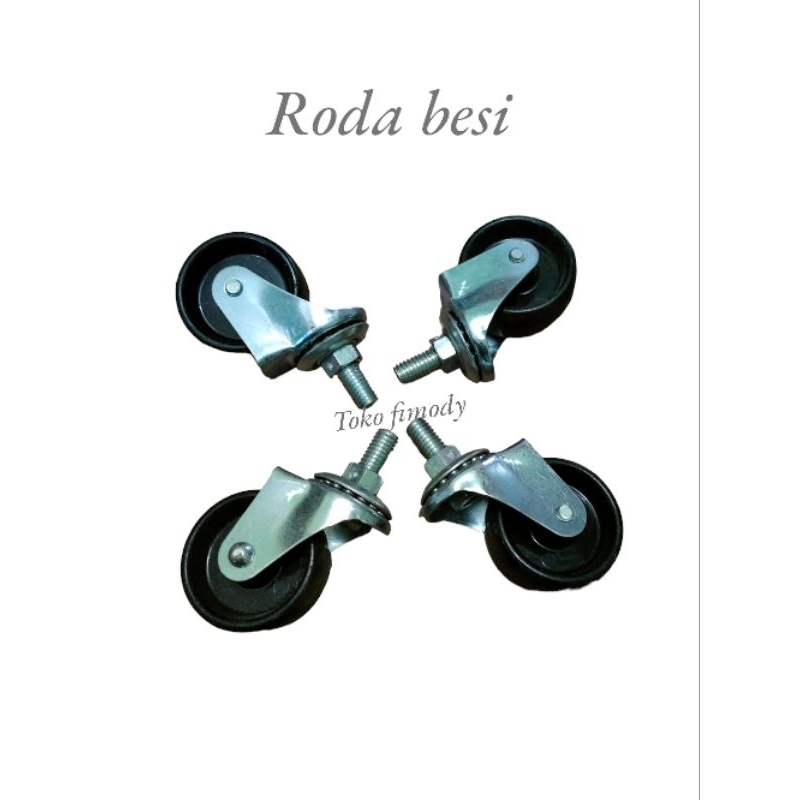 Jual Roda besi ( per set 4 pcs) | Shopee Indonesia