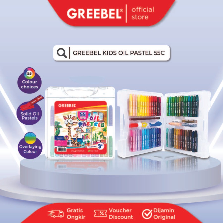 Jual Crayon Greebel 55 Warna / Oil Pastel Greebel 55 Warna | Shopee ...