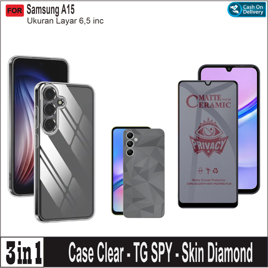 Jual Case Clear Samsung A15 4G A15 5G A25 5G Paket 3in1 Casing Bening ...