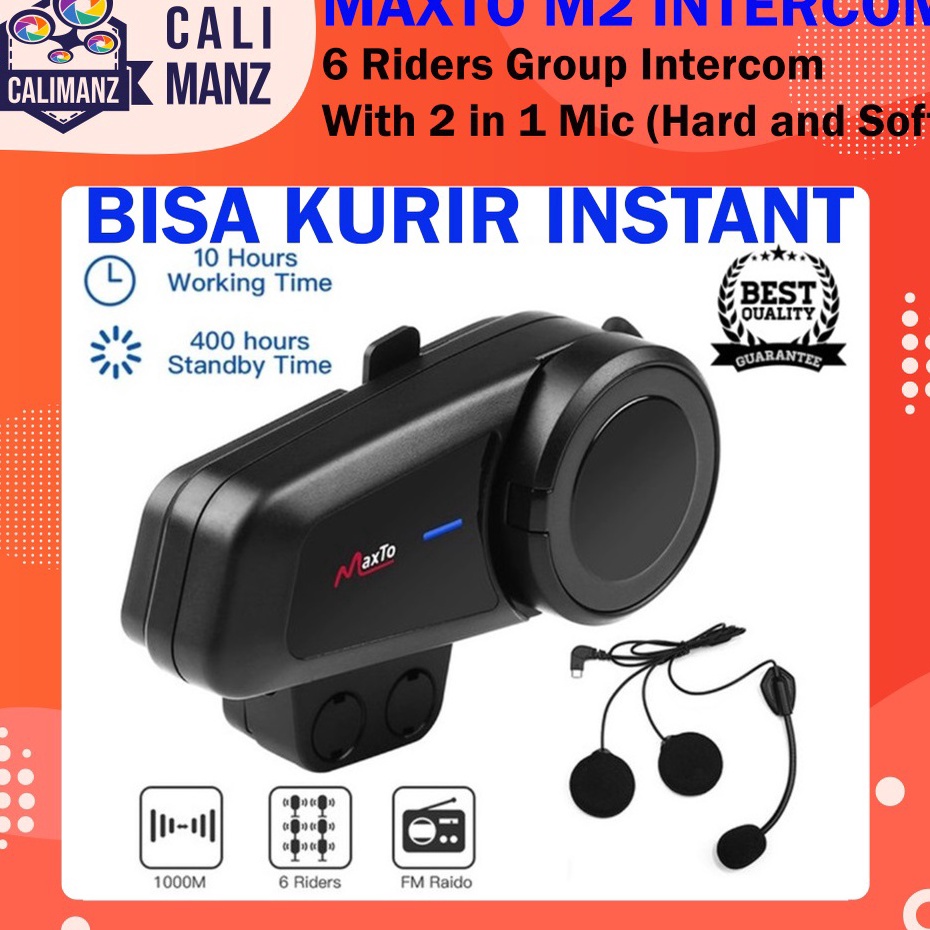 Jual FrC Maxto M2 Group Party Call Intercom 6 riders Bluetooth 5 v ...