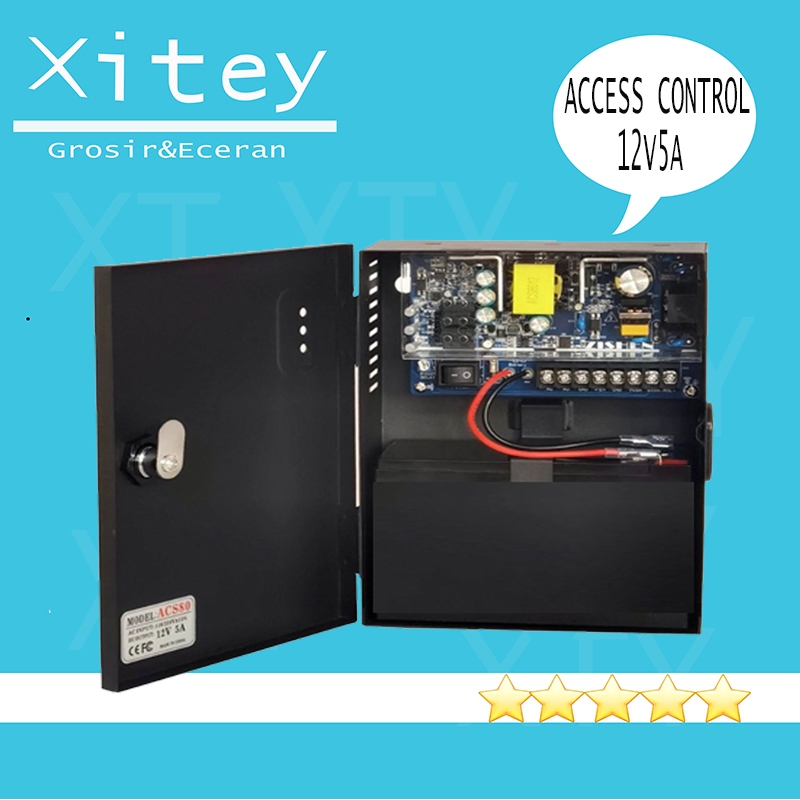 Jual Power Supply Access Control Door Box 12V5A Murni baterai Backup ...