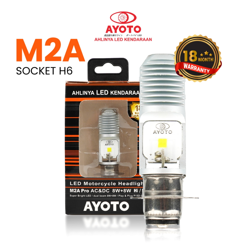 Jual Lampu motor depan LED AYOTO M2A PRO H6 AC DC motor matic bebek AC DC | Shopee Indonesia