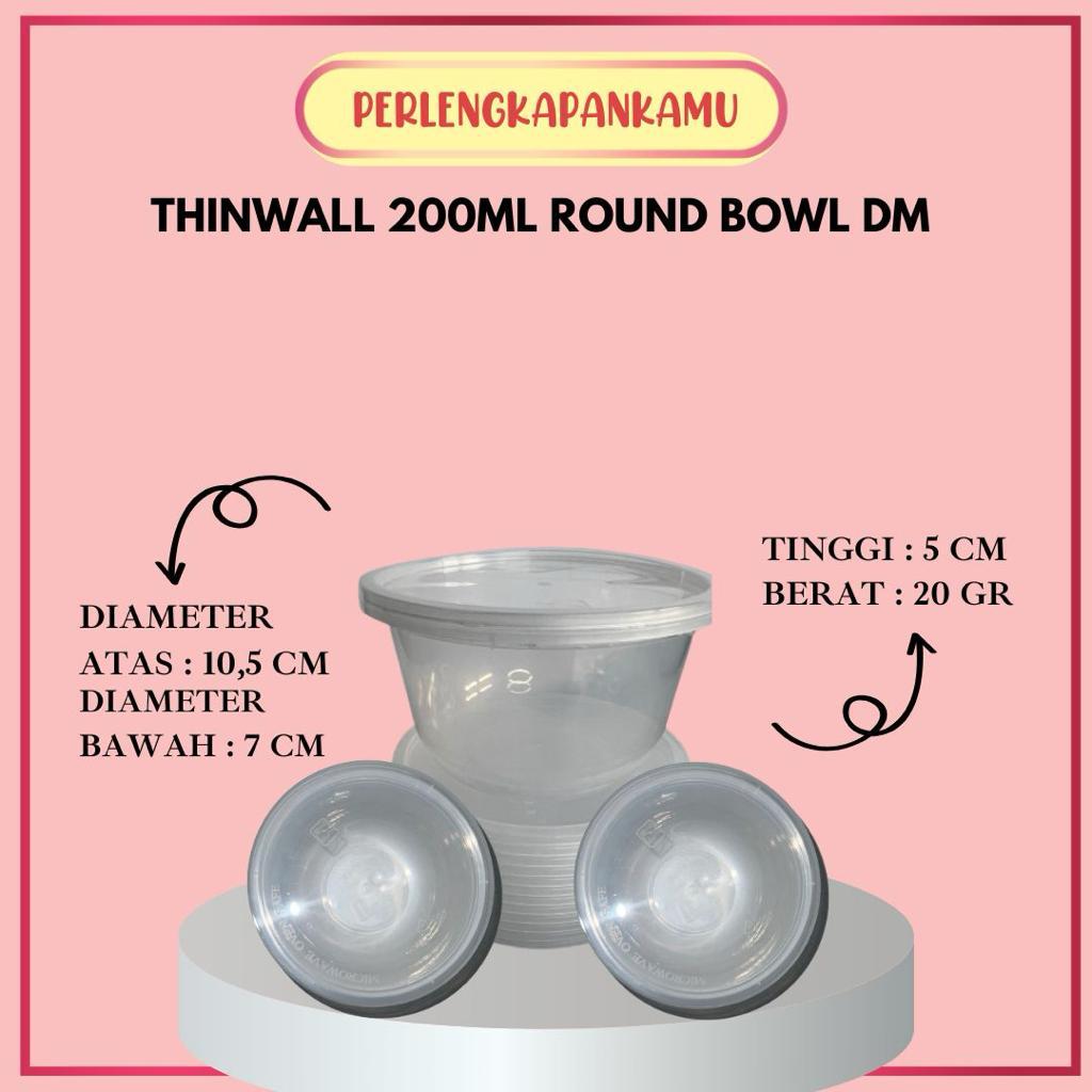 Jual Thinwall 200ml Round Bowl Kotak Makan Plastik Food Container