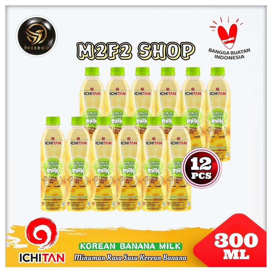 Jual Ichitan Korean Banana Flavored Milk | Pisang Susu Botol Pet - 300 ml (Kemasan 12 Pcs ...