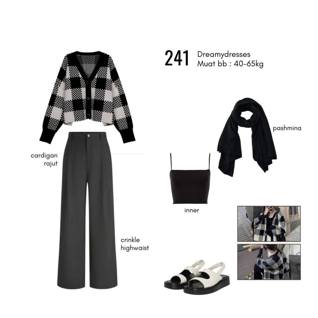 Jual Set 241 - 5in1 One Set Korean Style OOTD Setelan Wanita keren Kekinian Terjangkau Satu Set ...