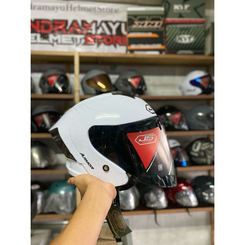 Jual JS ARMOUR SOLID | HELM HALLFACE - original js armour | Shopee ...
