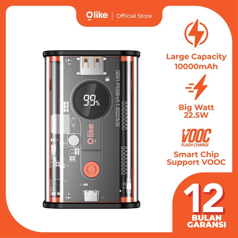 Jual OLIKE Power Bank P5 Powerbank 10000mAh Fast Charging VOOC LED ...