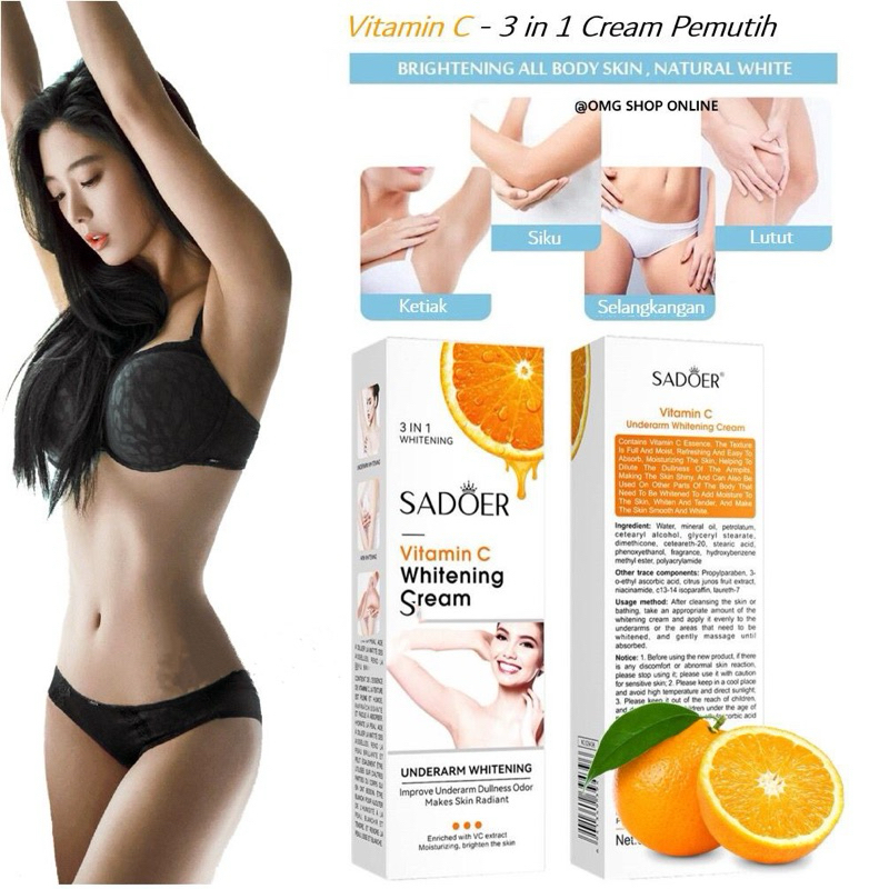 Jual [ BATAM ] COD RS Termurah !!! Sadoer Vitamin C Whitening Cream Underarm 50 Gr / Krim ...
