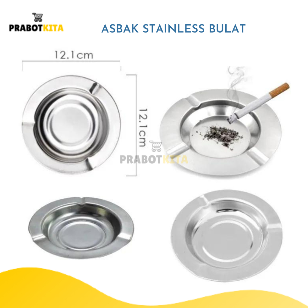 Jual Asbak Stainless Steal Bulat Mini / Asbak Kecil Awet Tebal ...
