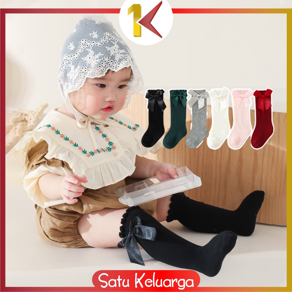 Jual SK-P532 Kaos Kaki Bayi Panjang Pita Selutut / Kaus Kaki Anak Perempuan Panjang Motif Polos ...