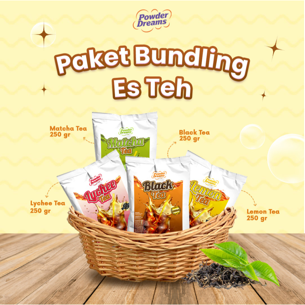Jual Paket Bundling ES TEH JUMBO Matcha Black Leci Lemon Tea Series ...