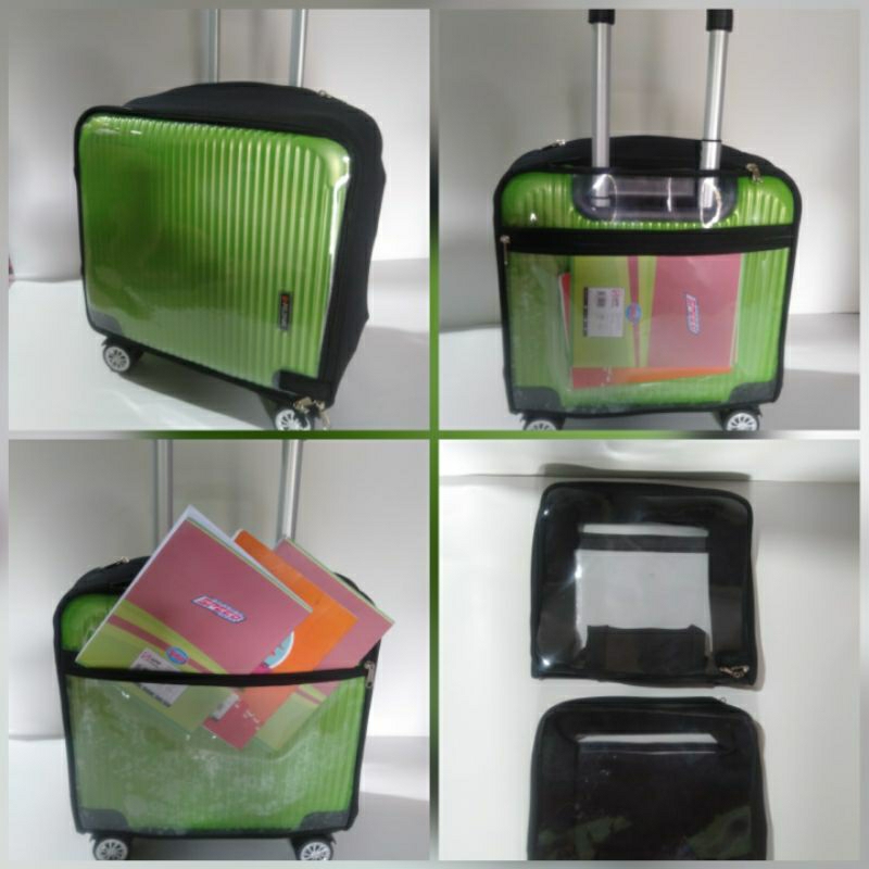Jual sarung cover koper/pelindung koper,model terdapat kantong besar di ...