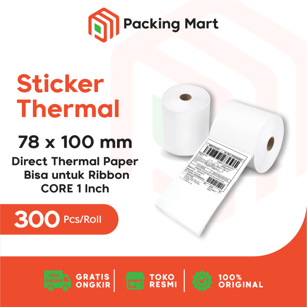 Jual Label Sticker Resi Direct Thermal 78x100 mm | Shopee Indonesia