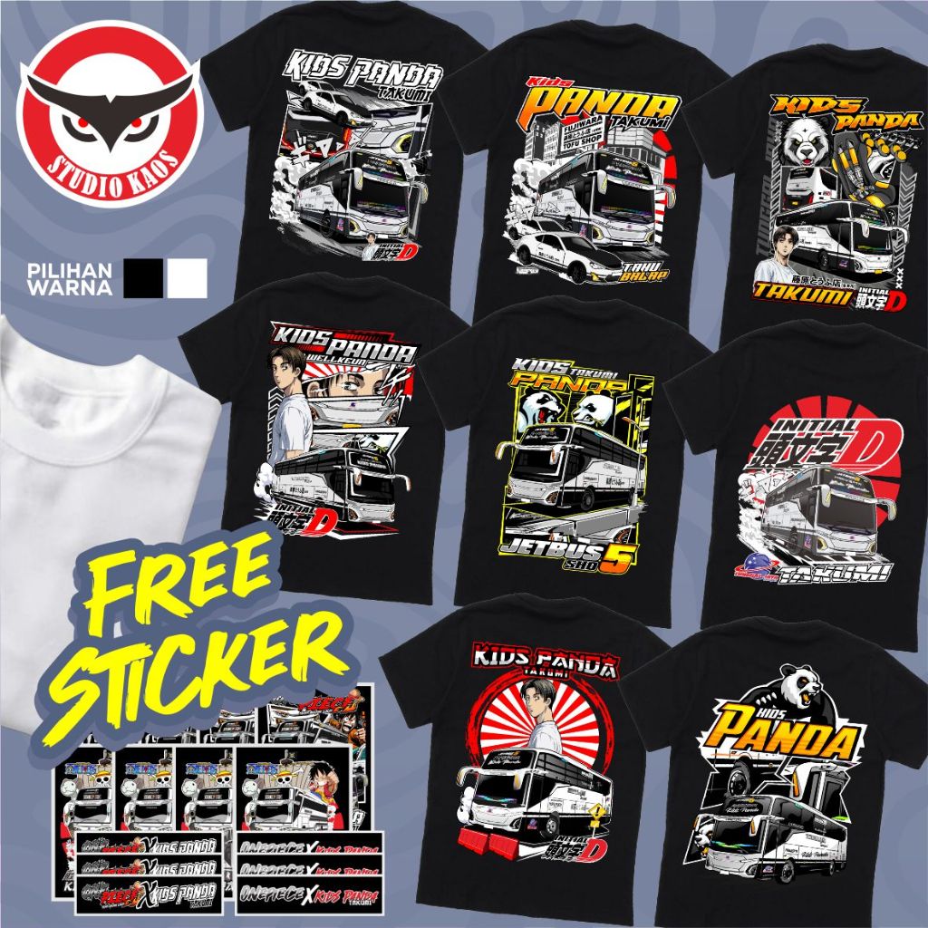 Jual (free sticker+ganci)KAOS ANAK ANAK DAN DEWASA BUSMANIA KIDS PANDA ...
