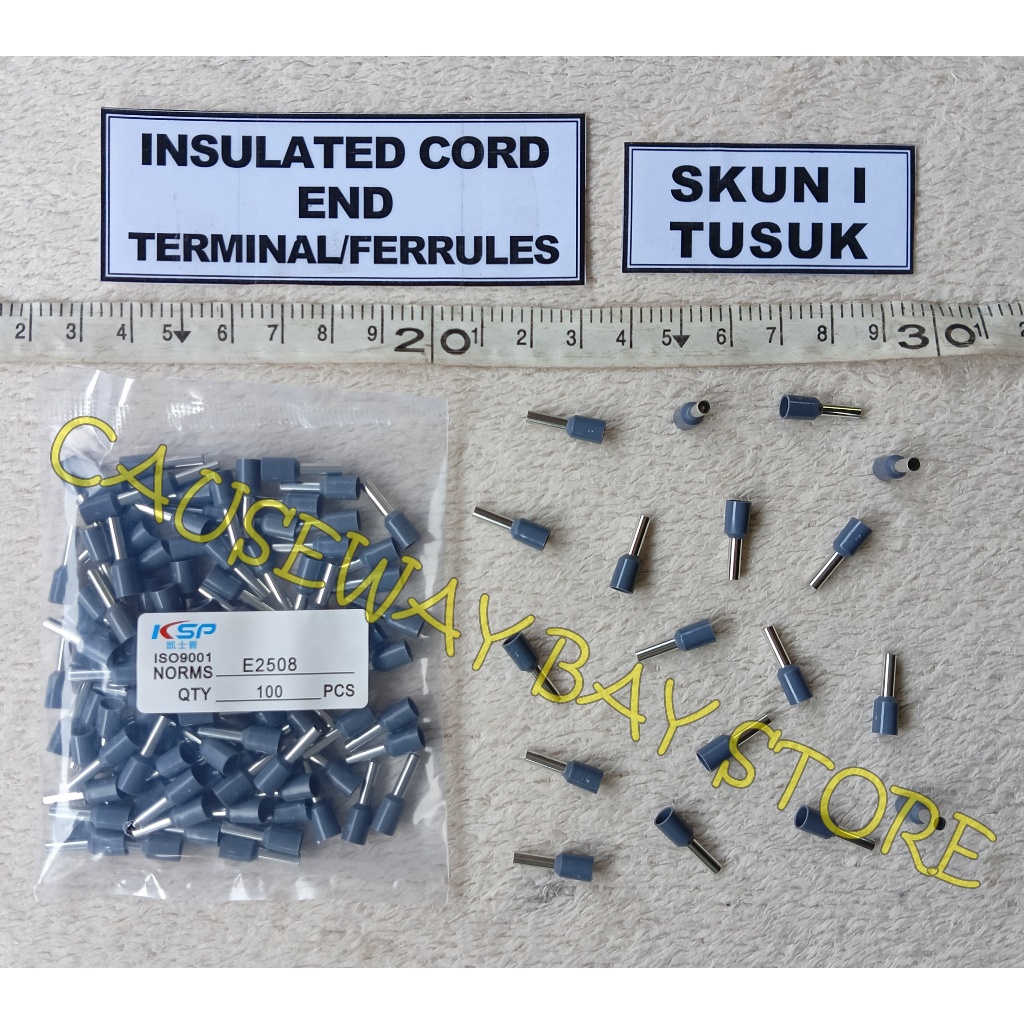 Jual SKUN I FERRULES E2508 ABU ABU FOR CABLE 2,5MM HARGA PER 10 PCS ...