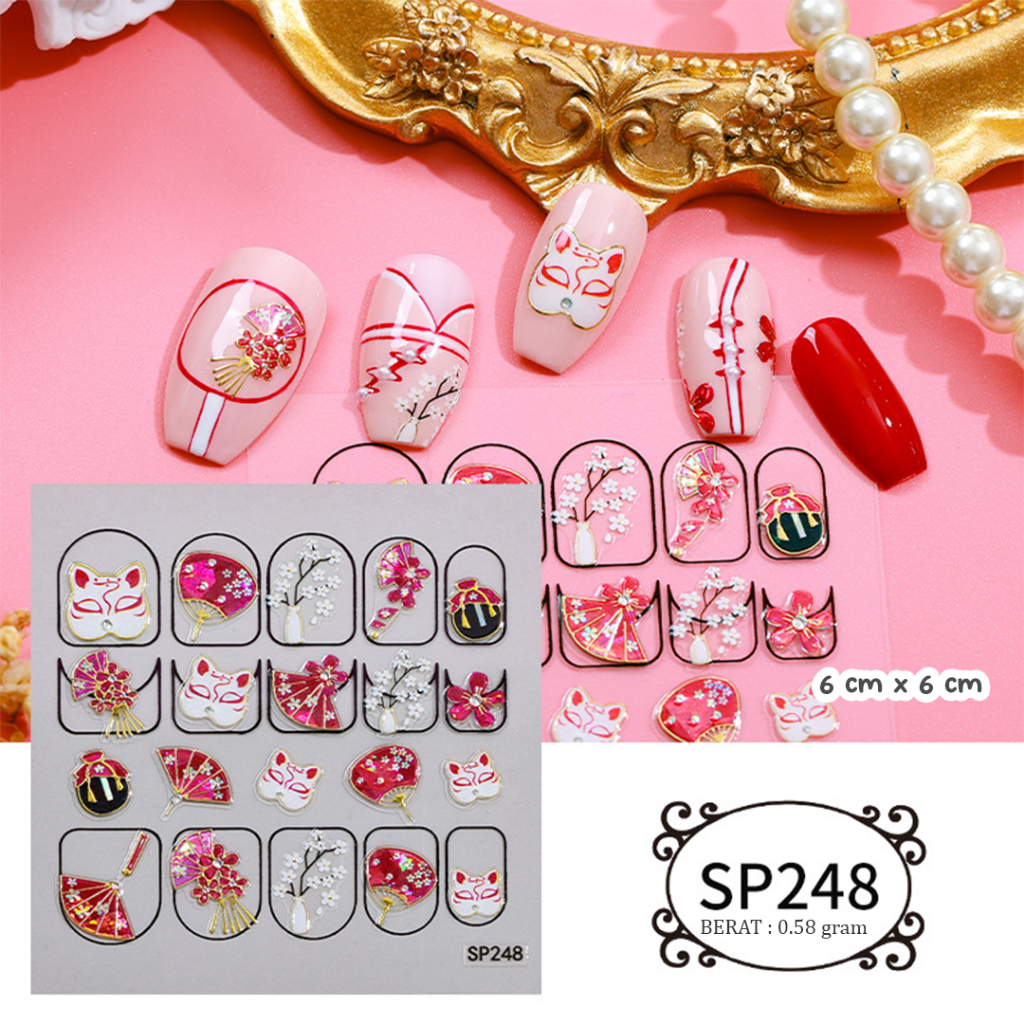 Jual MSY Stiker Kuku 3D Motif Kerang Laut/Sticker Nail Art Berlian ...