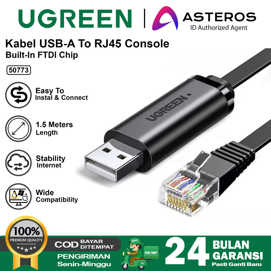 Jual UGREEN LAN Ethernet to USB RJ45 Console Flat Kabel 50773 | Shopee ...