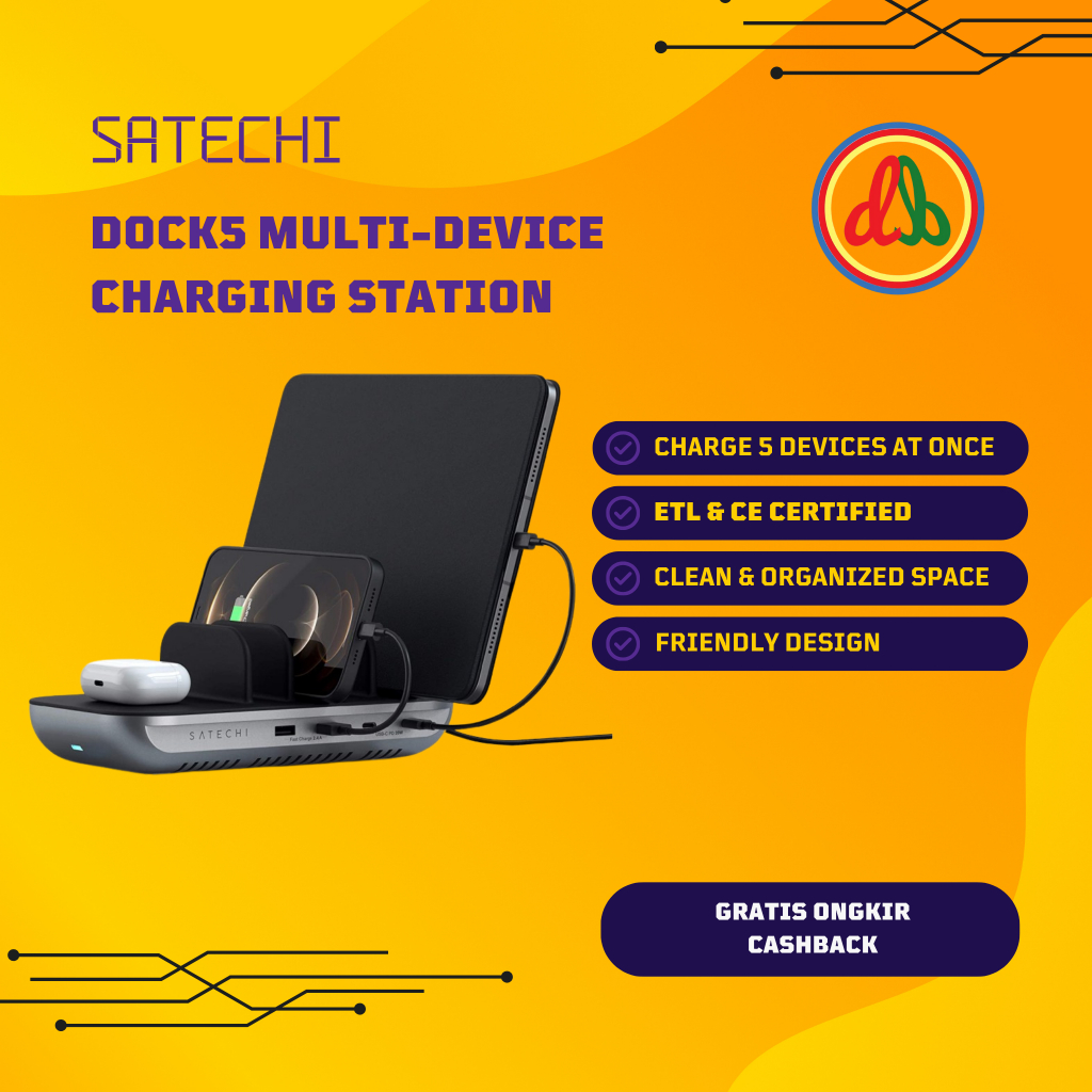 Jual Satechi Dock5 Multi-Device Charging Station with Wireless Charging | Shopee Indonesia