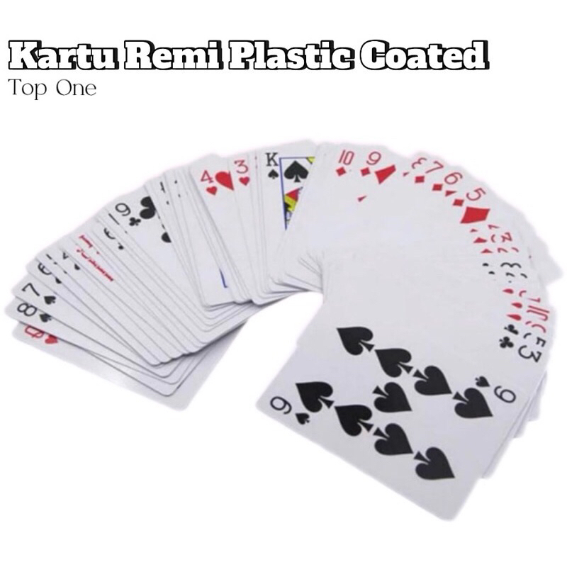 Jual Kartu Remi / Kartu Remi Top One Plastic Coated / Playing Cards ...