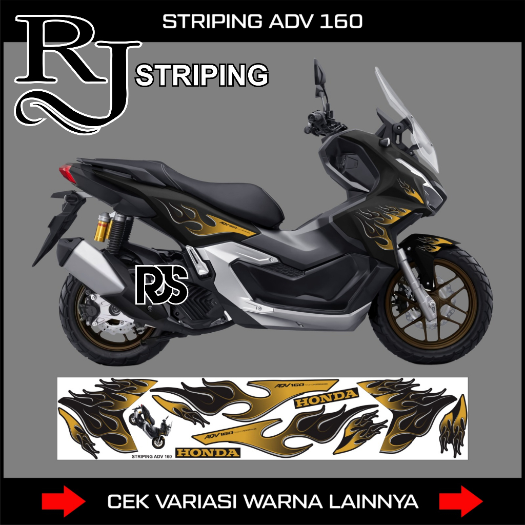 Jual striping stiker adv 160 motip api / sticker lis variasi body motor ...