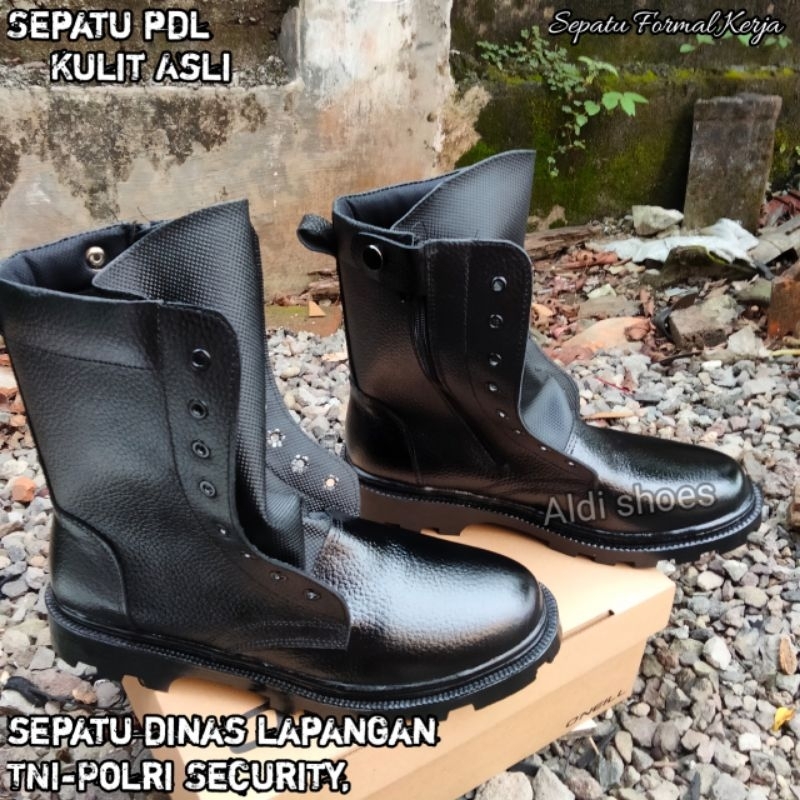 Jual SEPATU PDL KULIT ASLI MOTIF JERUK RESLETING / SEPATU PDL TNI POLRI ...
