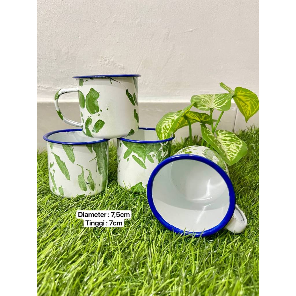 Jual Gelas Mug Cangkir Jadul Kaleng Seng Enamel Blurik Blirik Tahan ...
