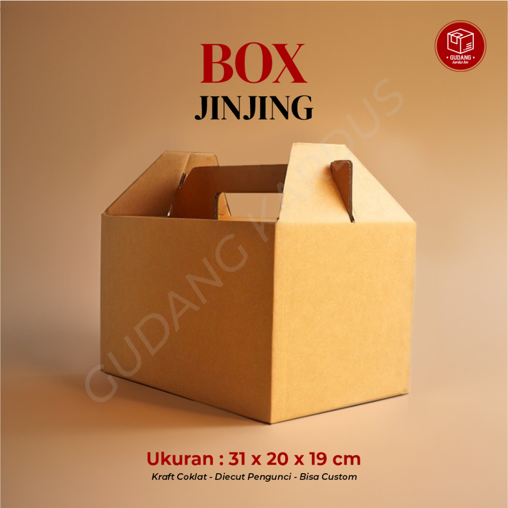 Jual Box Jinjing(31 x 20 x 19 cm) (Jinjing) Karton/Polos/Kardus/Hampers ...