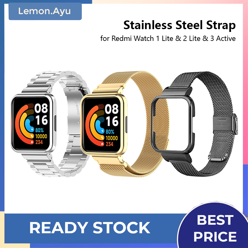 Jual Stainless Steel Strap Redmi Watch 3 Active Metal Adjustable Strap ...